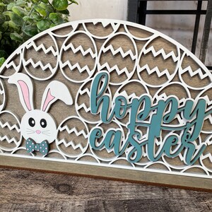 Easter Shelf Sitter, Easter Sign, Half Circle Easter Bunny Farmhouse ...