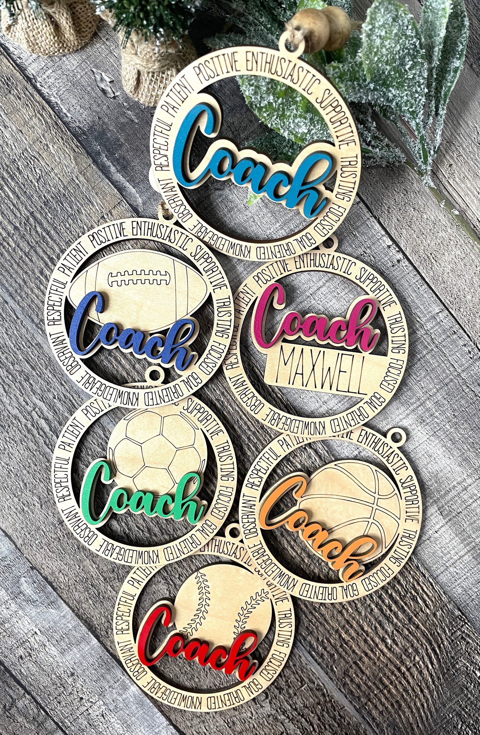 Coach Ornament SVG, 6 Designs Included, Christmas Ornaments, Teachers ...