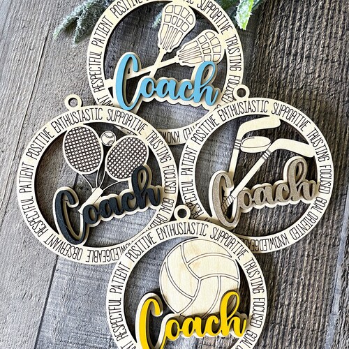 Coach Ornament Set 2 SVG 4 Designs Included Christmas - Etsy