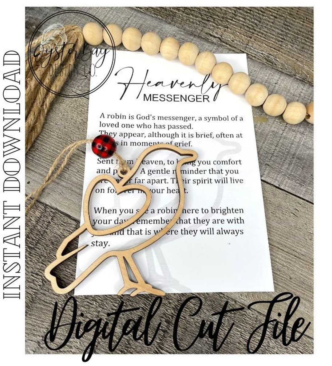 Heavenly Messenger ROBIN Ornament, Robin Ornament, in Memory Ornament ...