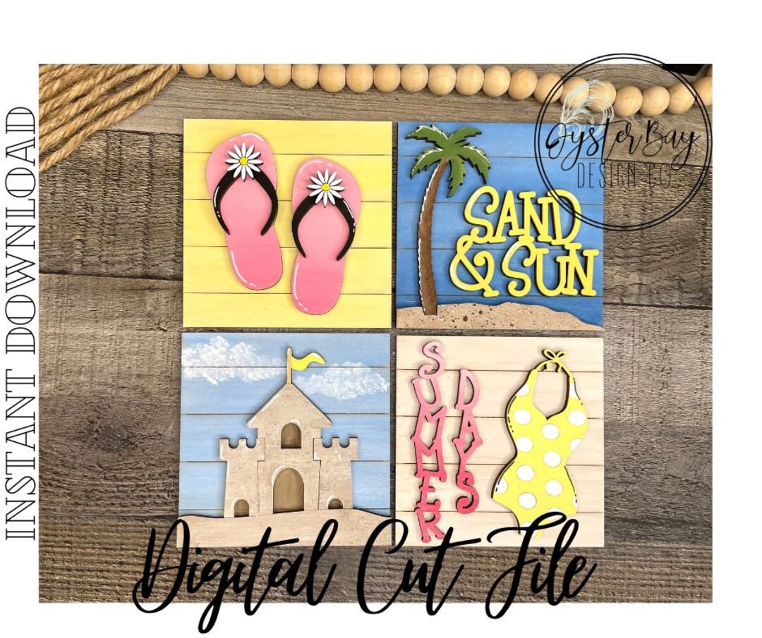 Summer Ladder Inserts, Beach Ladder Inserts, Farmhouse Ladder ...