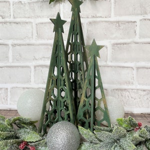 3D Chicken Wire Christmas Trees, Farmhouse Rustic Decor (digital File ...