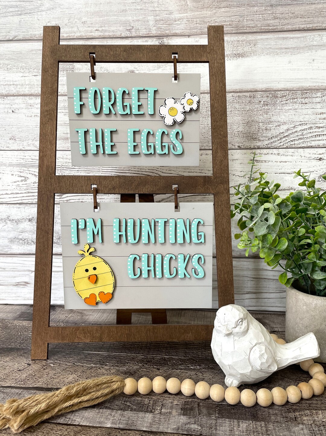 Insert for Ladder Farmhouse Interchangeable Sign, Easter Chicks SVG, Easter Decor, Forget the ...