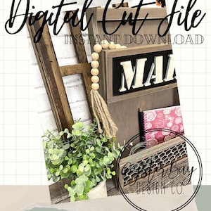 Hanging Mail Station, Rustic Farmhouse Mail Holder, Kitchen Mail ...