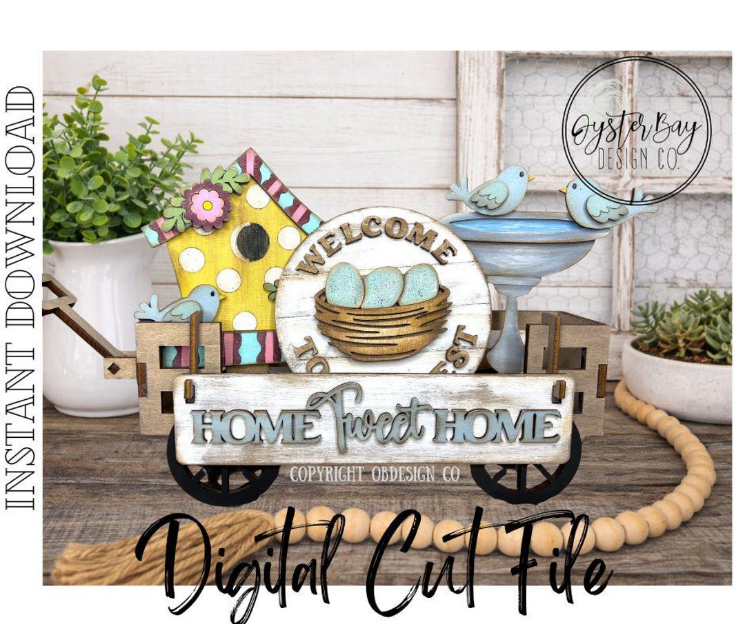 Home Tweet Home Birdhouse SVG – Spring Tiered Tray Insert (digital File ...