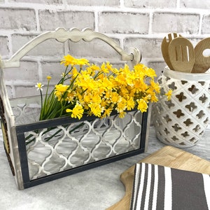 Farm Fresh Flowers Arabesque Basket Rustic Farmhouse Basket - Etsy