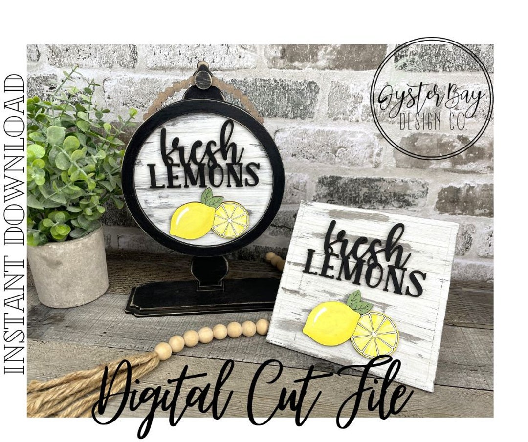 ADD ON Tabletop Farmhouse Drop in Interchangeable Insert, Fresh Lemons ...