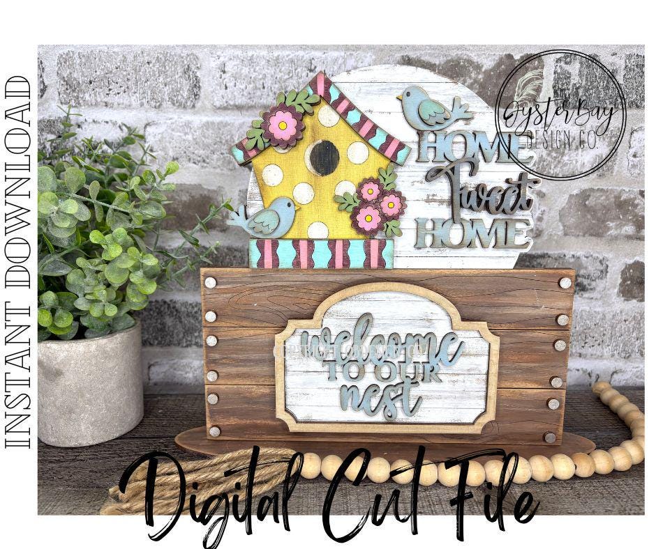 Home Tweet Home Insert SVG, Interchangeable Door Hanger Sign (digital ...