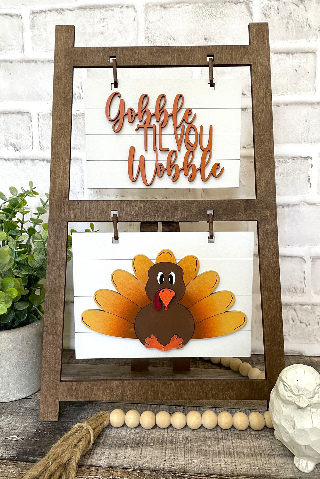 Thanksgiving Turkey Sign Insert SVG: Farmhouse Ladder Decor (digital ...
