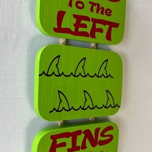 Fins to the Left Hanging Wooden Signs - Etsy