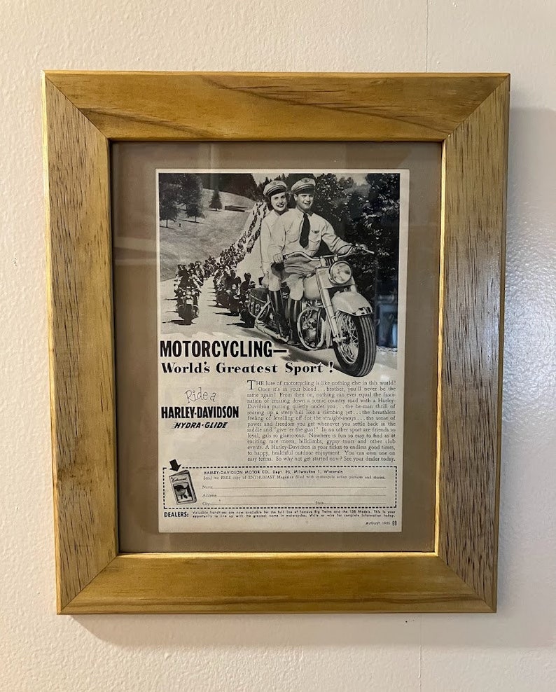 1950 Harley Davidson Ad - Etsy