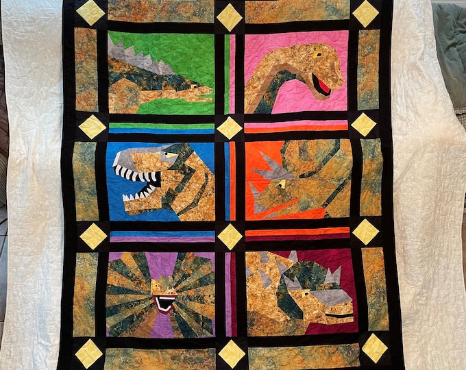 Dinosaur Paper Pieced Quilt in PDF - Etsy Canada