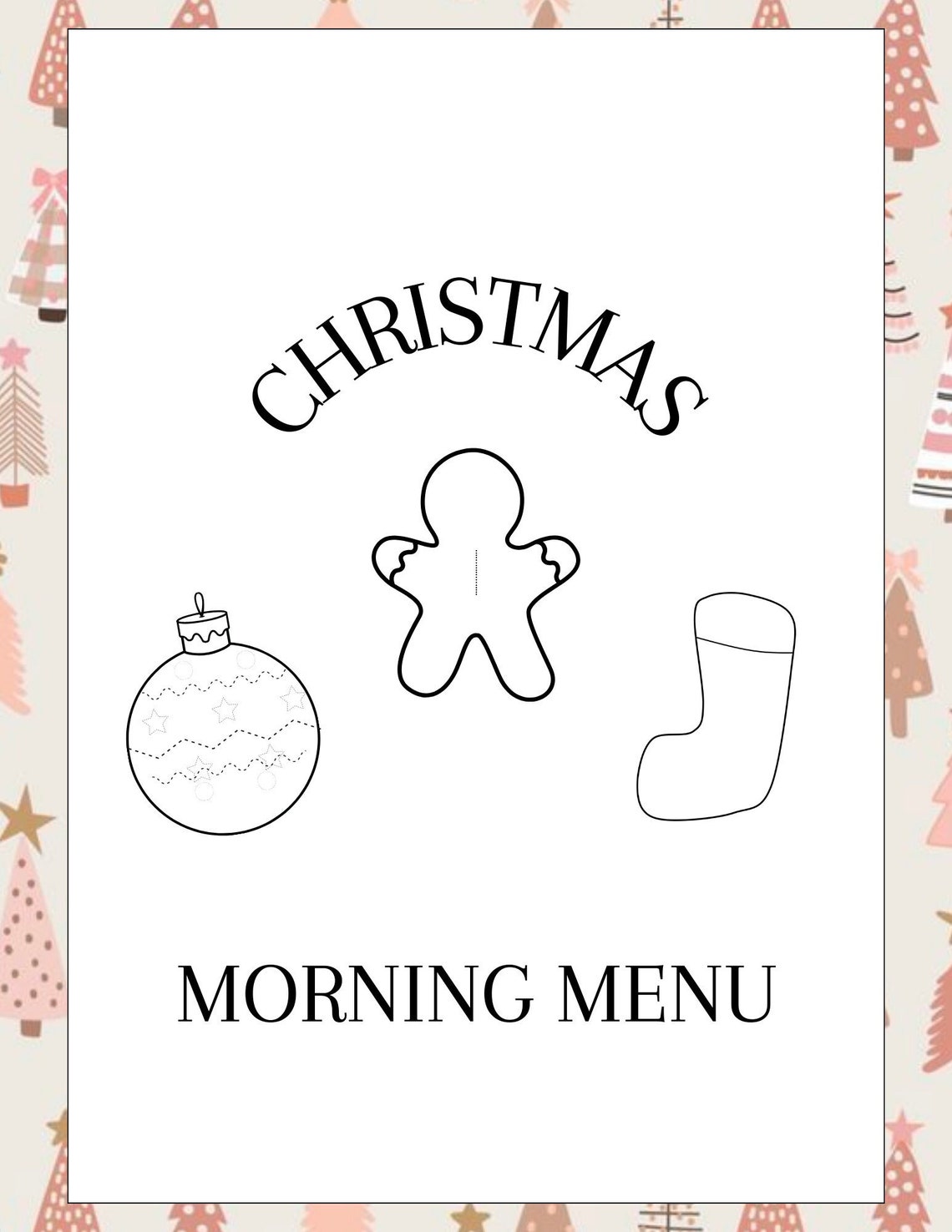 Editable Christmas Morning Menu Template morning Work, Preschool ...