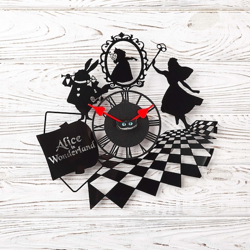 Alice in Wonderland Clock Alice in Wonderland Gifts Alice in - Etsy