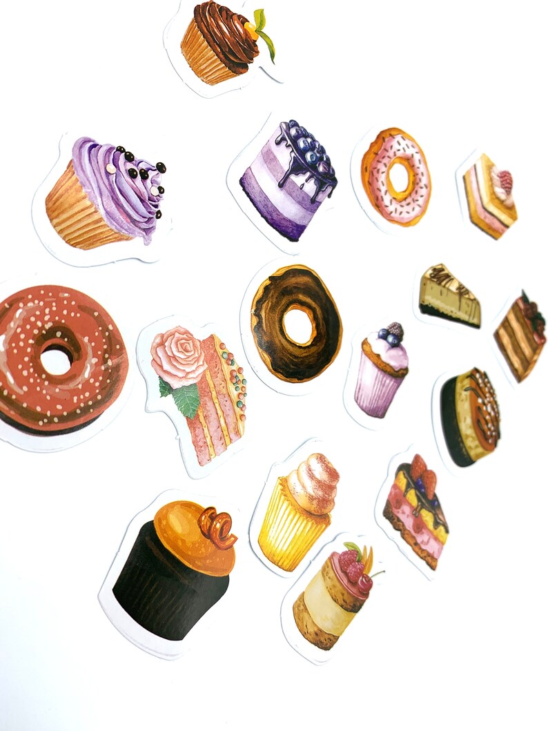 Cake Sticker Set Pastry Sweets Stickers 45 Diary Stickers - Etsy