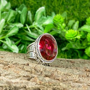 Red Ruby Ring, Oval 925 Sterling Silver, Filigree Design - Etsy