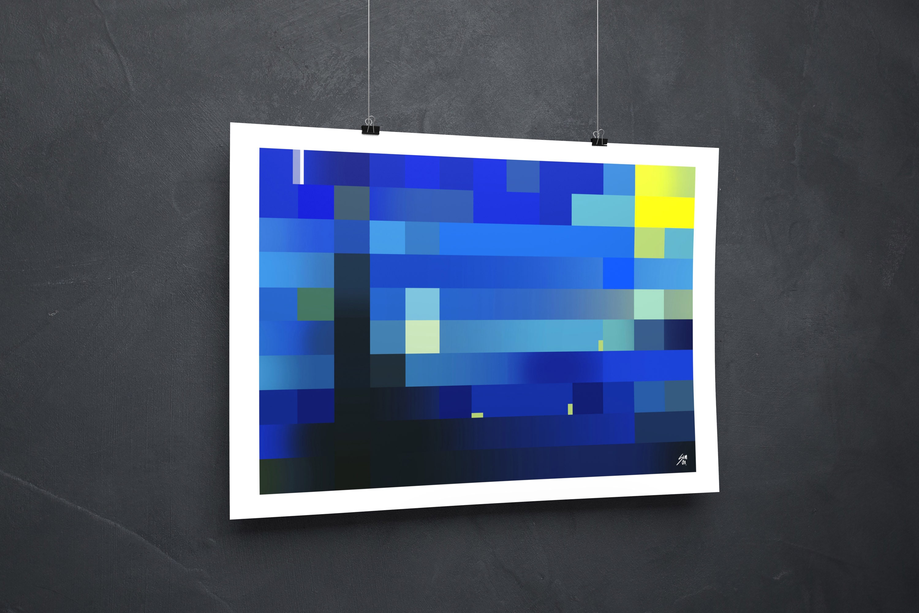 Starry Night / Pixel Art / Print on Canvas - Etsy UK