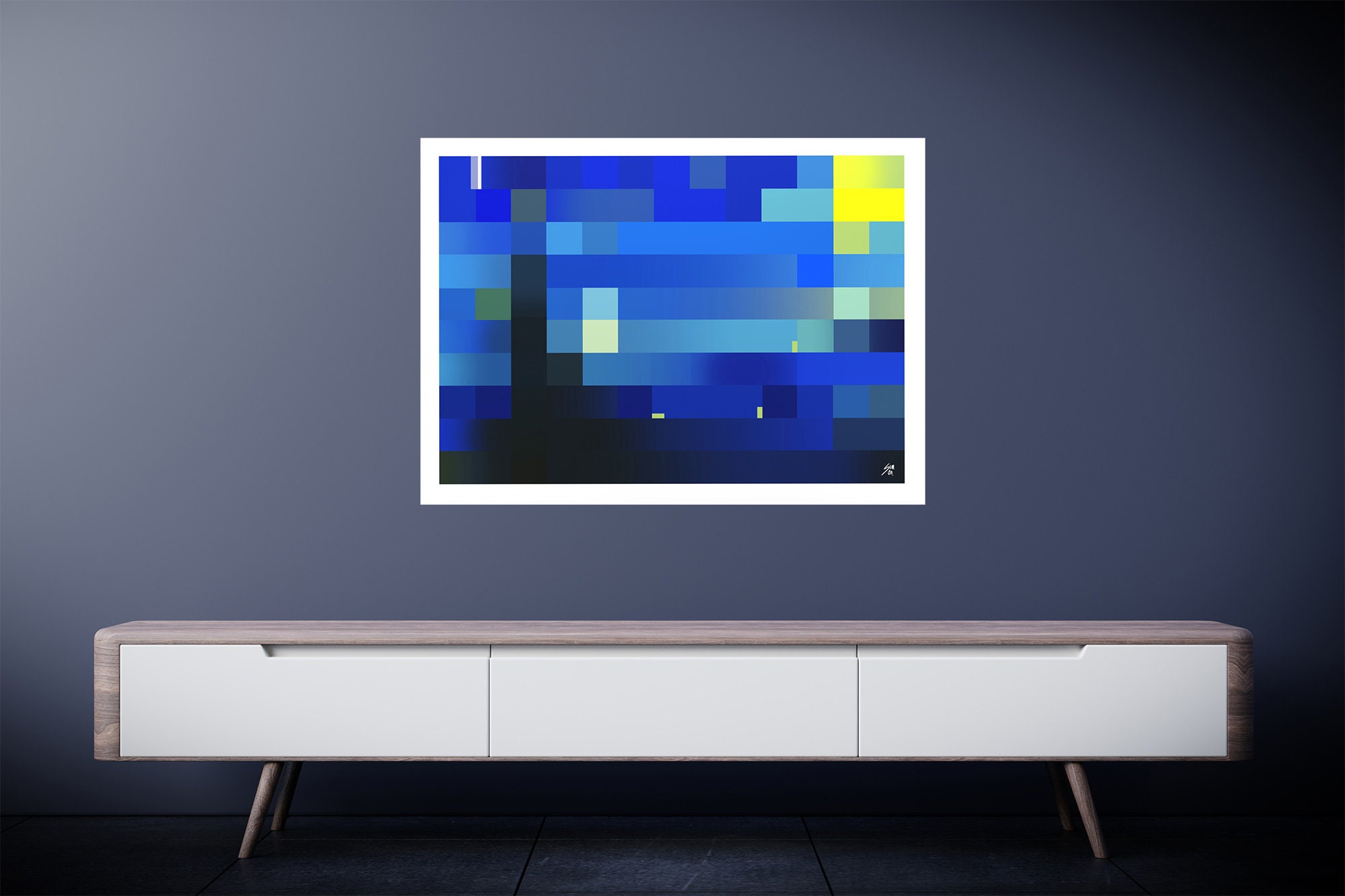 Starry Night / Pixel Art / Print on Canvas - Etsy UK