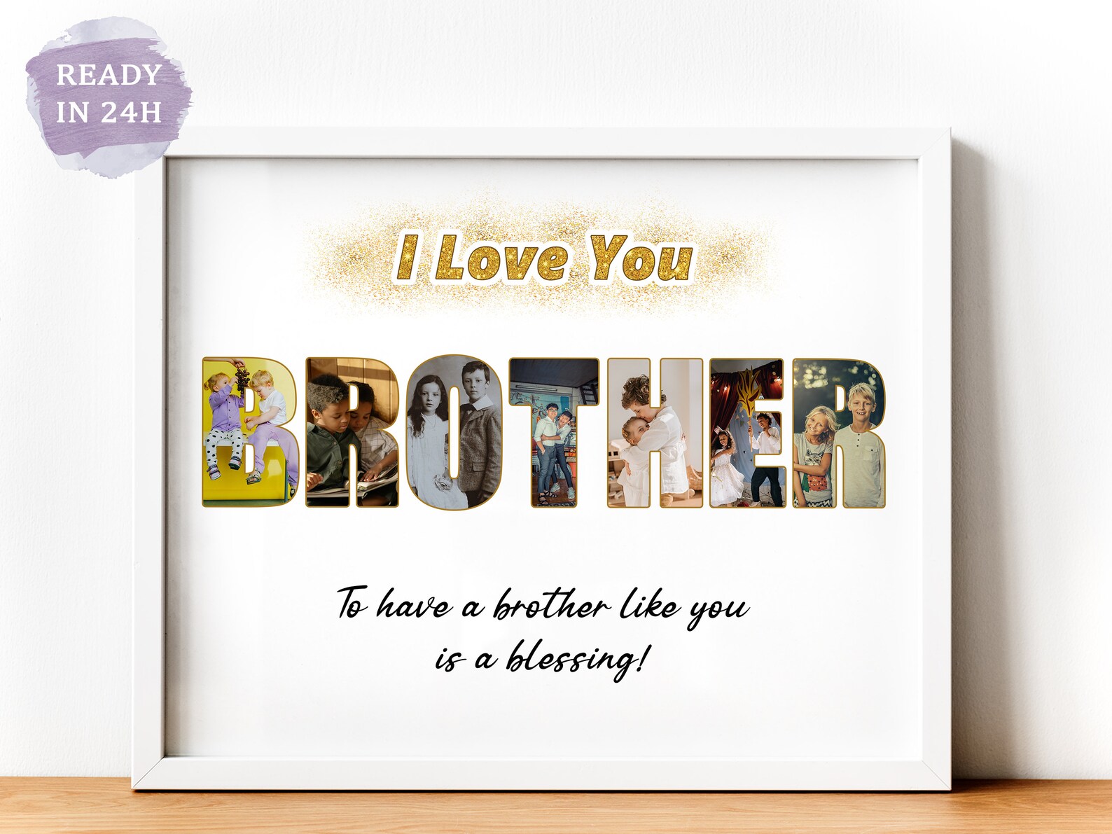 Brother Gift Photo Collage Frame, Big Brother Multi Photo Frame Collage ...