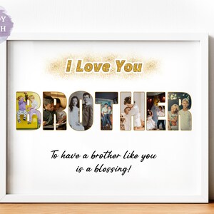Brother Gift Photo Collage Frame, Big Brother Multi Photo Frame Collage ...