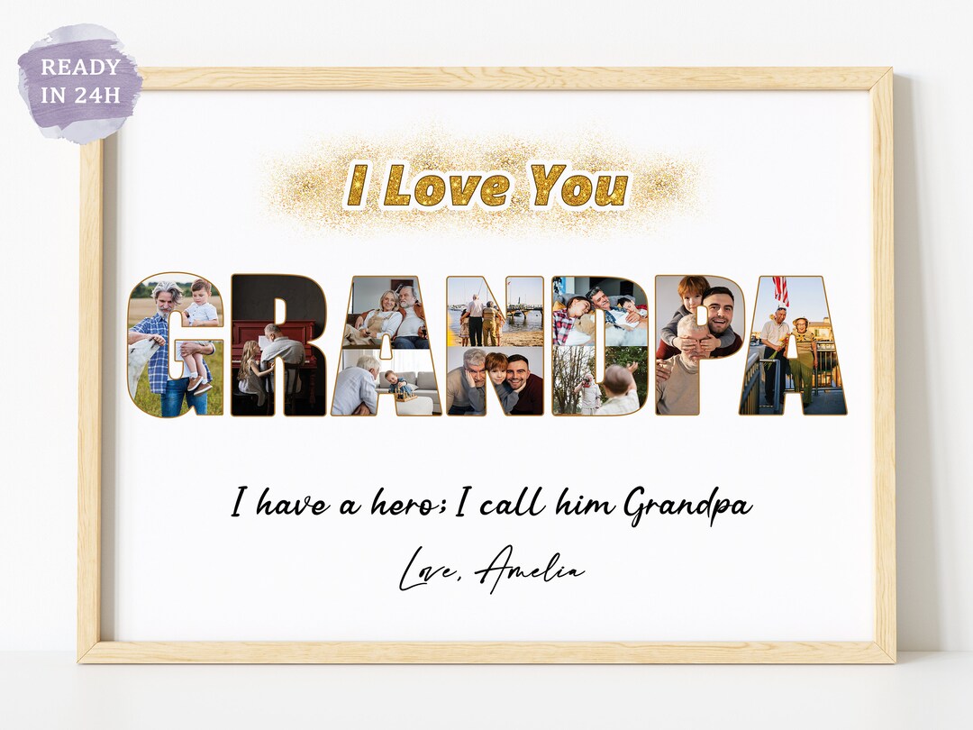 Grandpa Collage Gift, Photo Collage Gift, Gift for Grandpa, Best Gift ...
