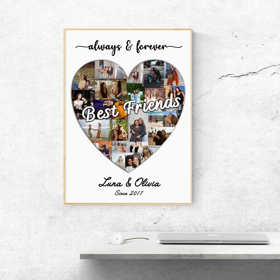 Custom Best Friend Photo Collage, Best Friend Custom, Personalized BFF ...