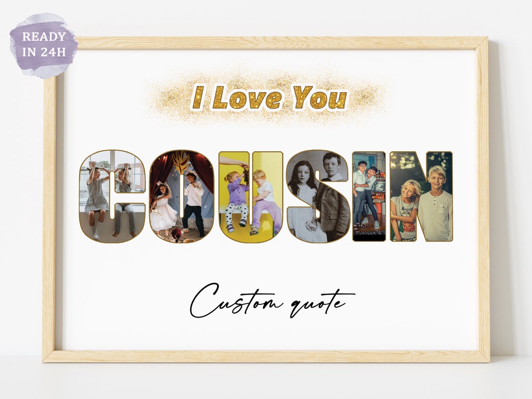 Gift for Cousin, Custom Photo Collage, Custom Cousin Gift, Personalized ...