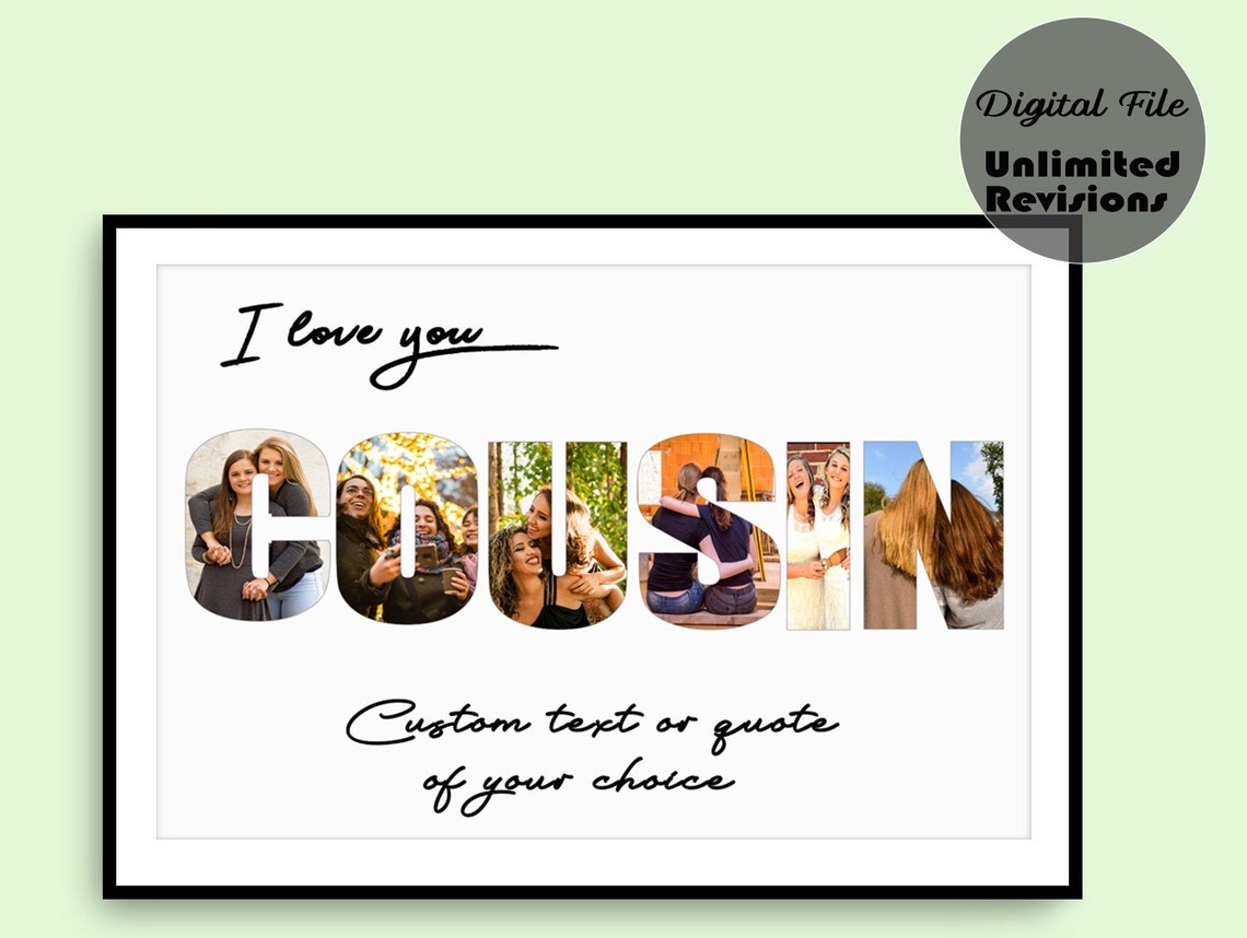 Cousins Photo Collage Custom Cousin Gift Cousin Print Gifts - Etsy