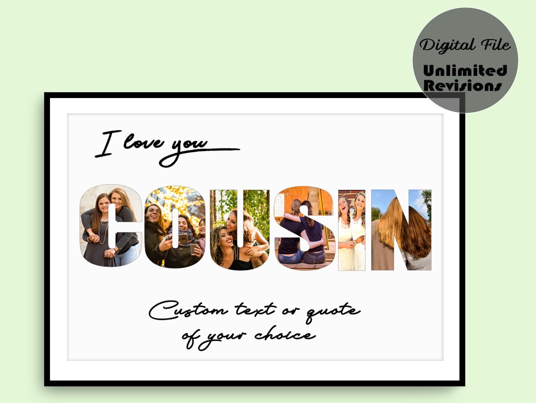 Cousins Photo Collage Custom Cousin Gift Cousin Print Gifts - Etsy