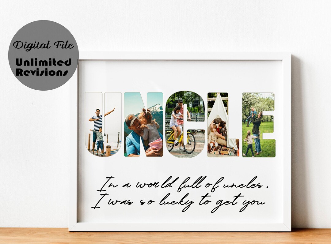 Uncle Photo Collage, Digital Photo Collage, Personalized Uncle Gift ...