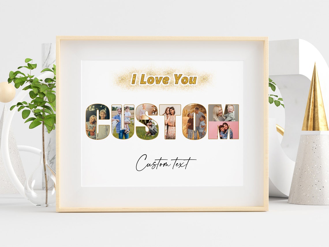 Custom Photo Collage Word Picture Collage Photo Collage - Etsy