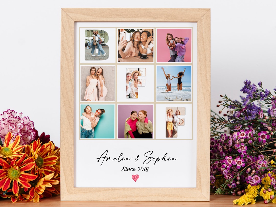 Custom BFF Print Gift, Best Friends Photo Collage, BFF Friends Birthday ...