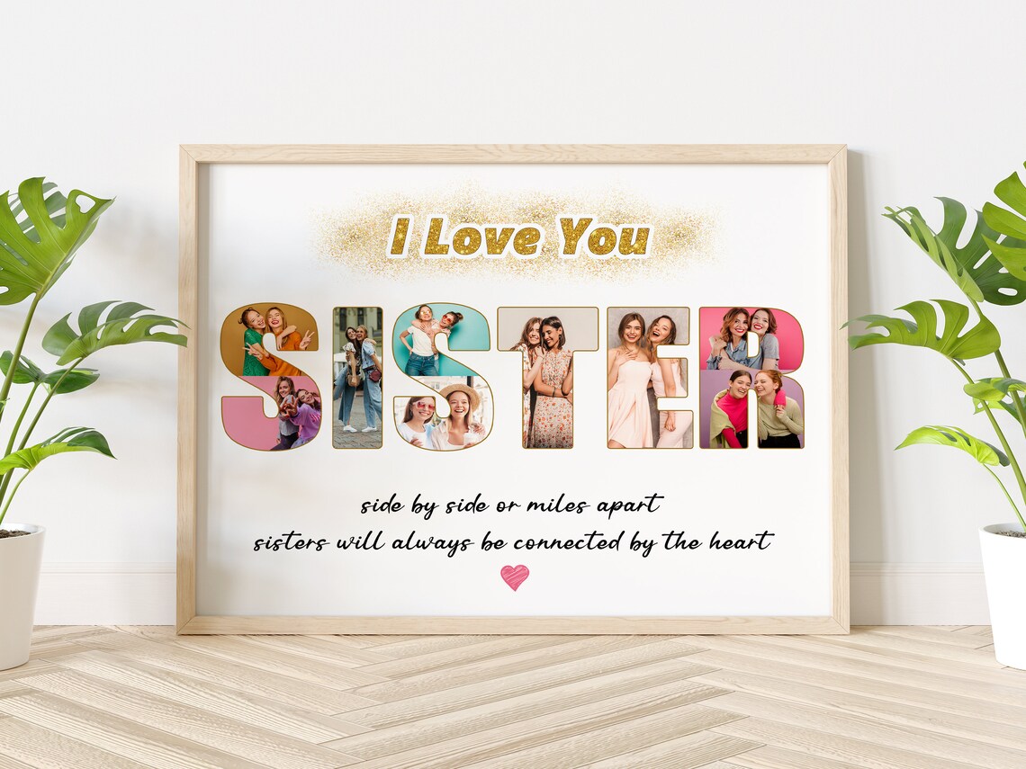 Sister Photo Gift, Custom Sister Collage, Personalized Sister Photo ...