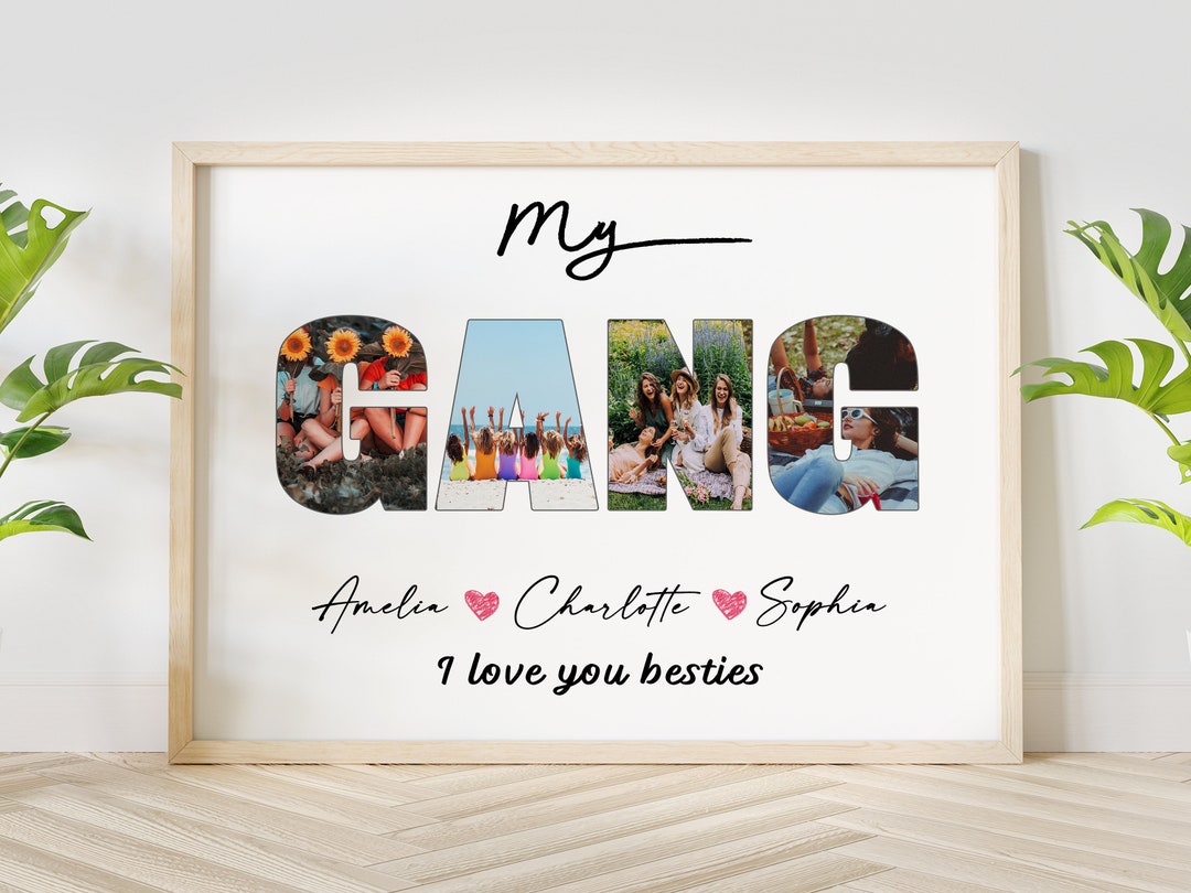 Gift for Best Friend Custom Photo Collage, GIRL GANG Photol Collage ...