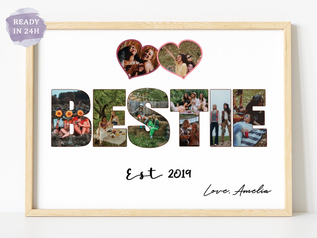 Bestie Collage Gift, Custom Bestie Photo, Custom Photo Collage, Bestie ...