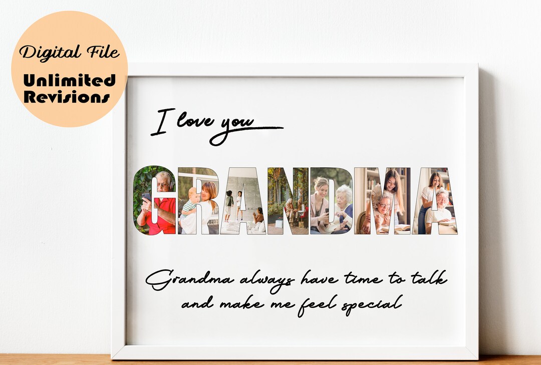 Custom Grandma Photo Collage, Personalized Photo Collage, Custom ...