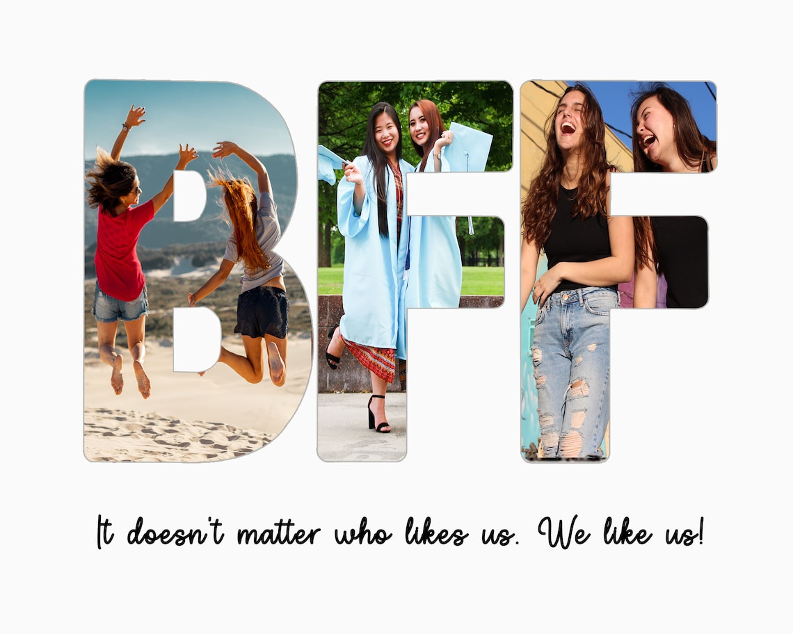 Best Friend Photo Collage. Best Friend Gift. Best Fiends | Etsy