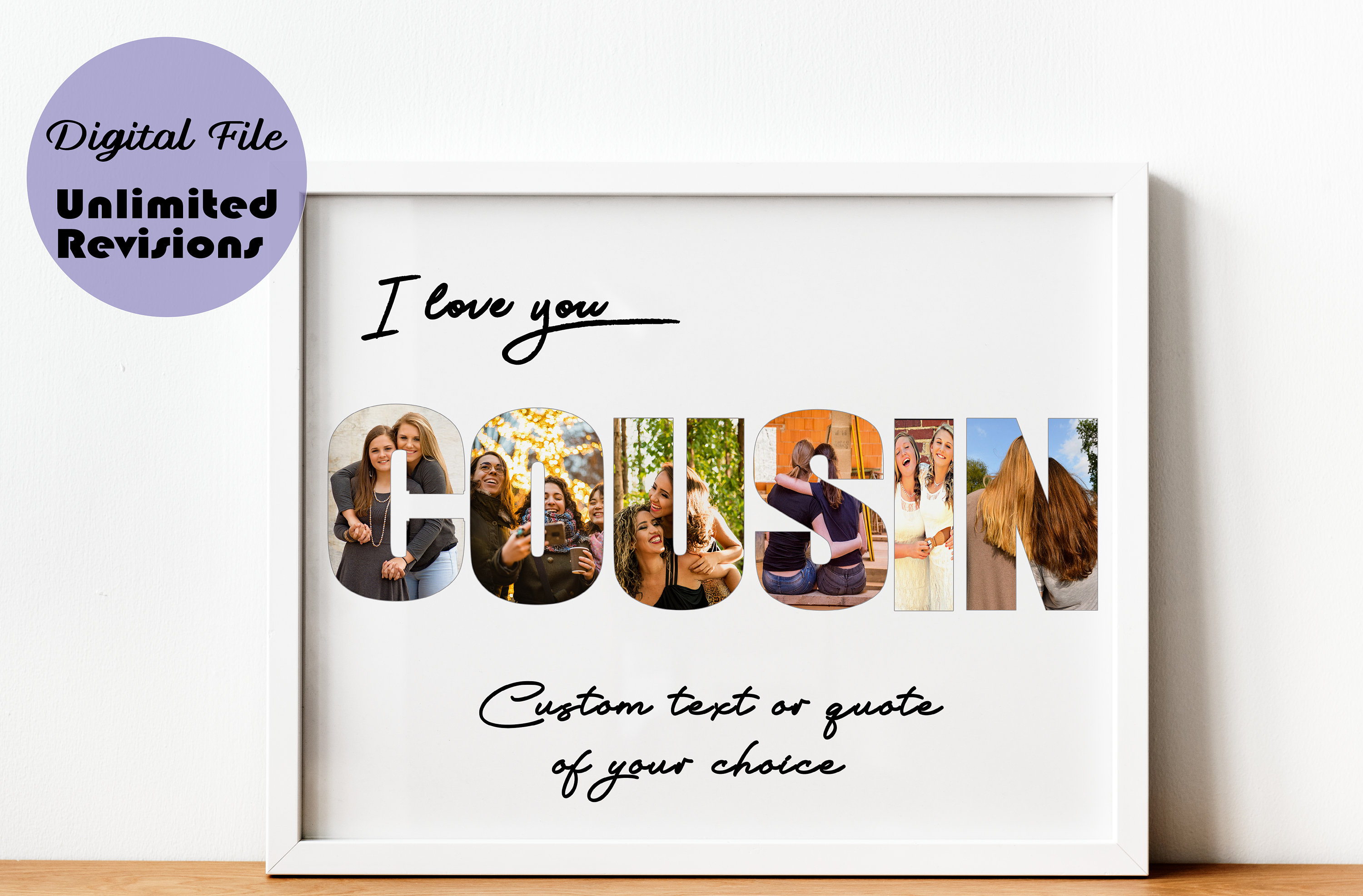 Cousins Photo Collage Custom Cousin Gift Cousin Print Gifts - Etsy