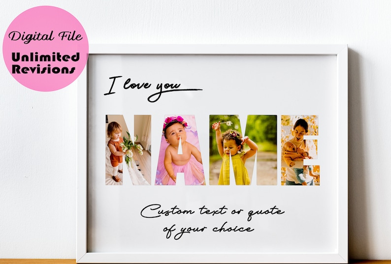 Personalised Photo Collage Custom Photo Collage Custom Text - Etsy