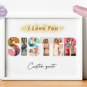 Sister Photo Gift, Custom Sister Collage, Personalized Sister Photo ...