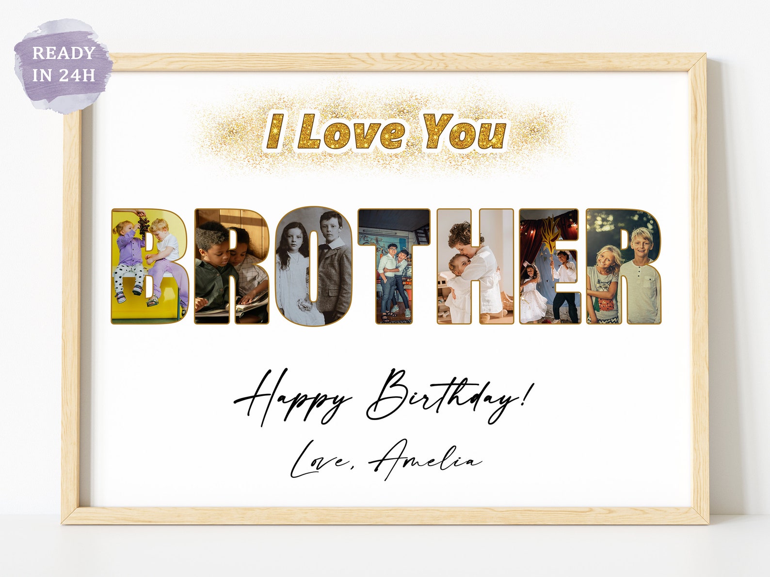 Brother Gift Photo Collage Frame, Big Brother Multi Photo Frame Collage ...