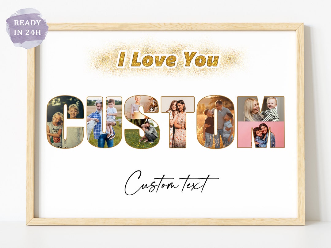 Custom Photo Collage, Word Picture Collage, Photo Collage Gift ...