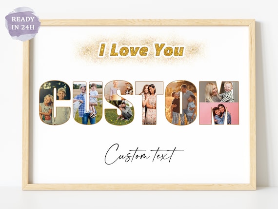 Custom Photo Collage Word Picture Collage Photo Collage - Etsy