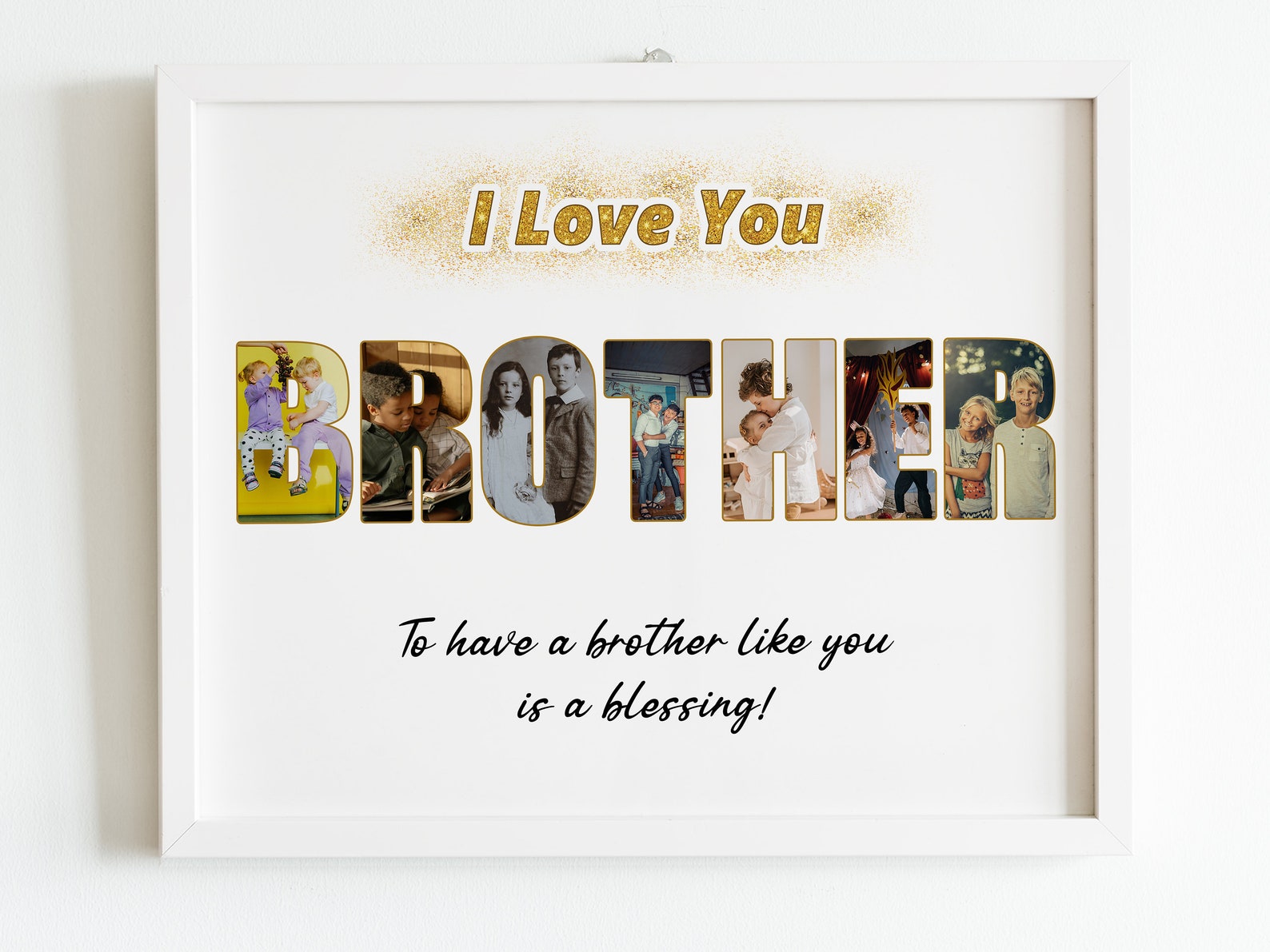 Brother Gift Photo Collage Frame, Big Brother Multi Photo Frame Collage ...