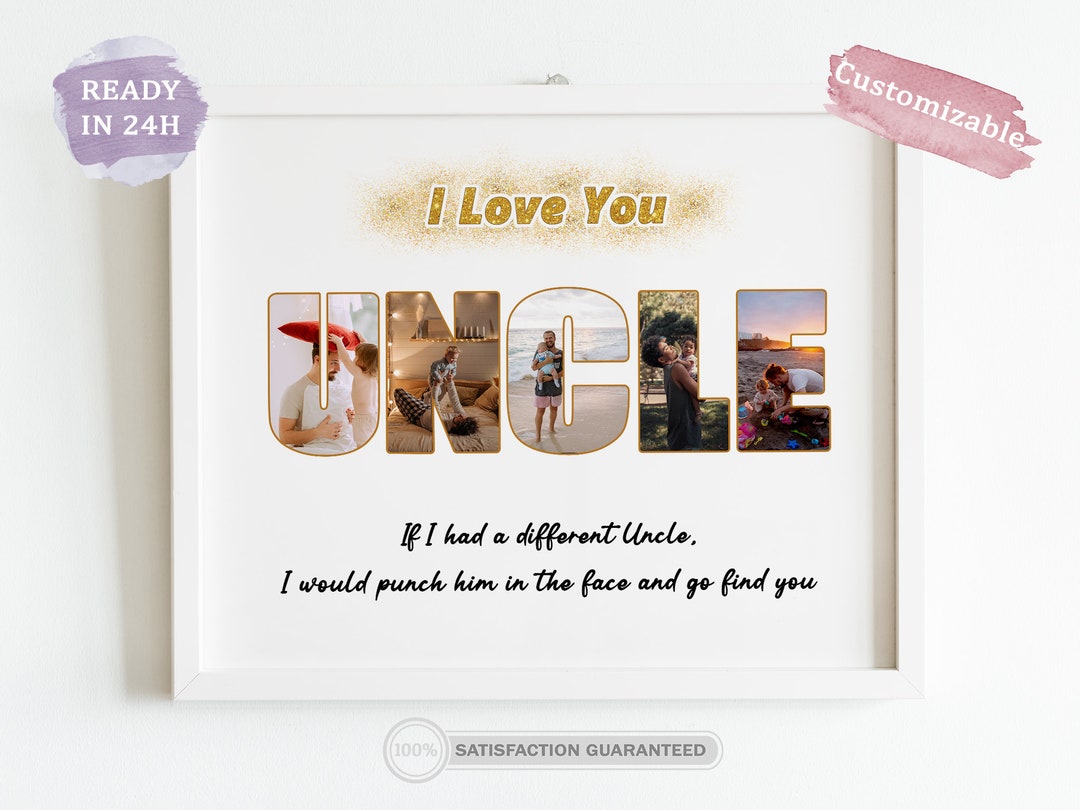 Uncle Photo Collage, Custom Photo Collage for Uncle, Birthday Gift ...