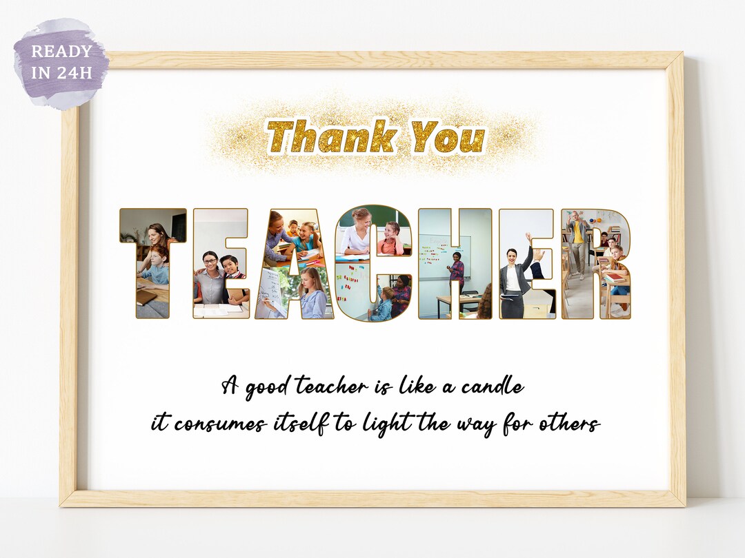Personalized Gift Ideas for Teacher, Editable Teacher Photo Collage ...