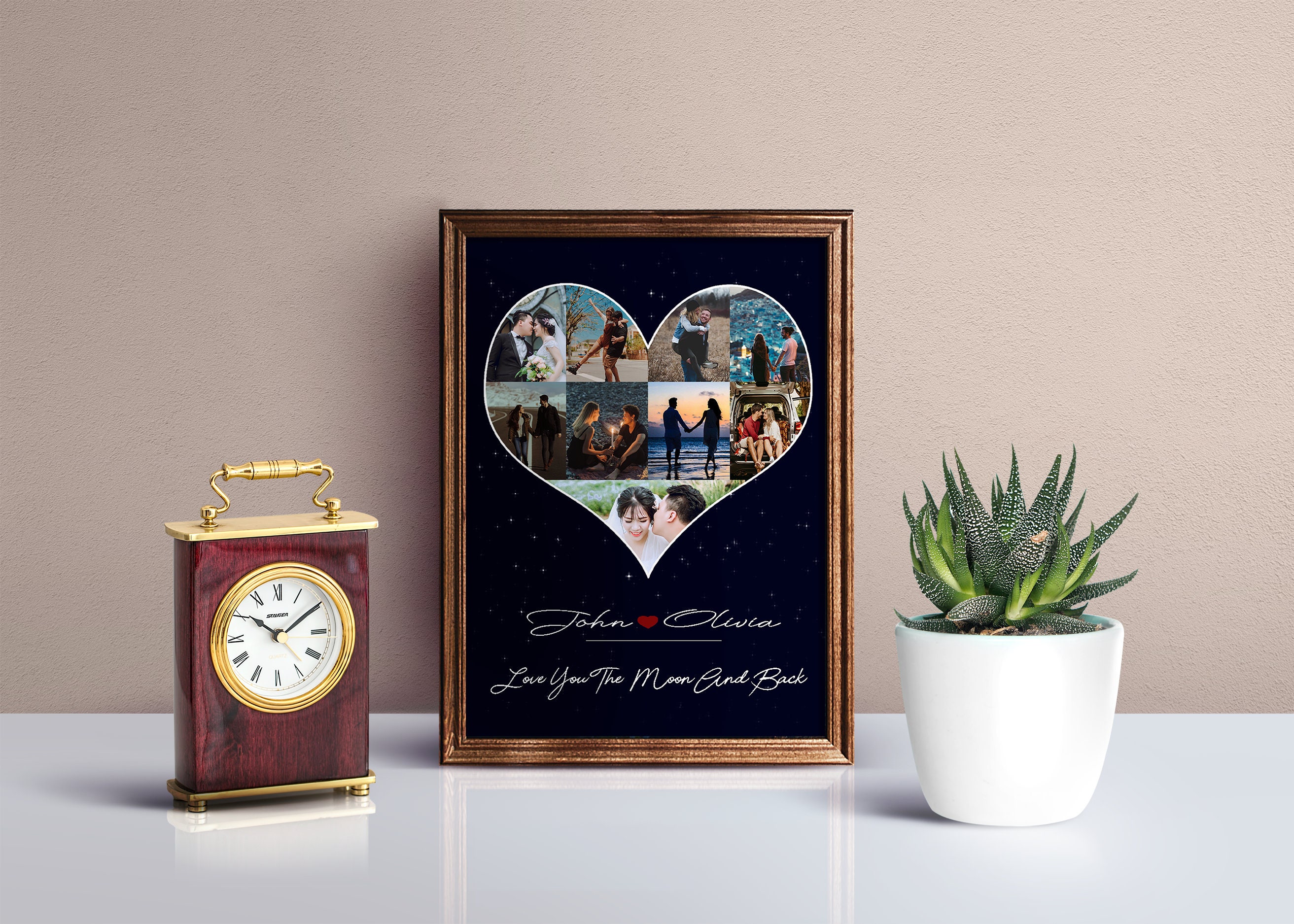 Collage de fotos del corazón collage de fotos personalizadas | Etsy