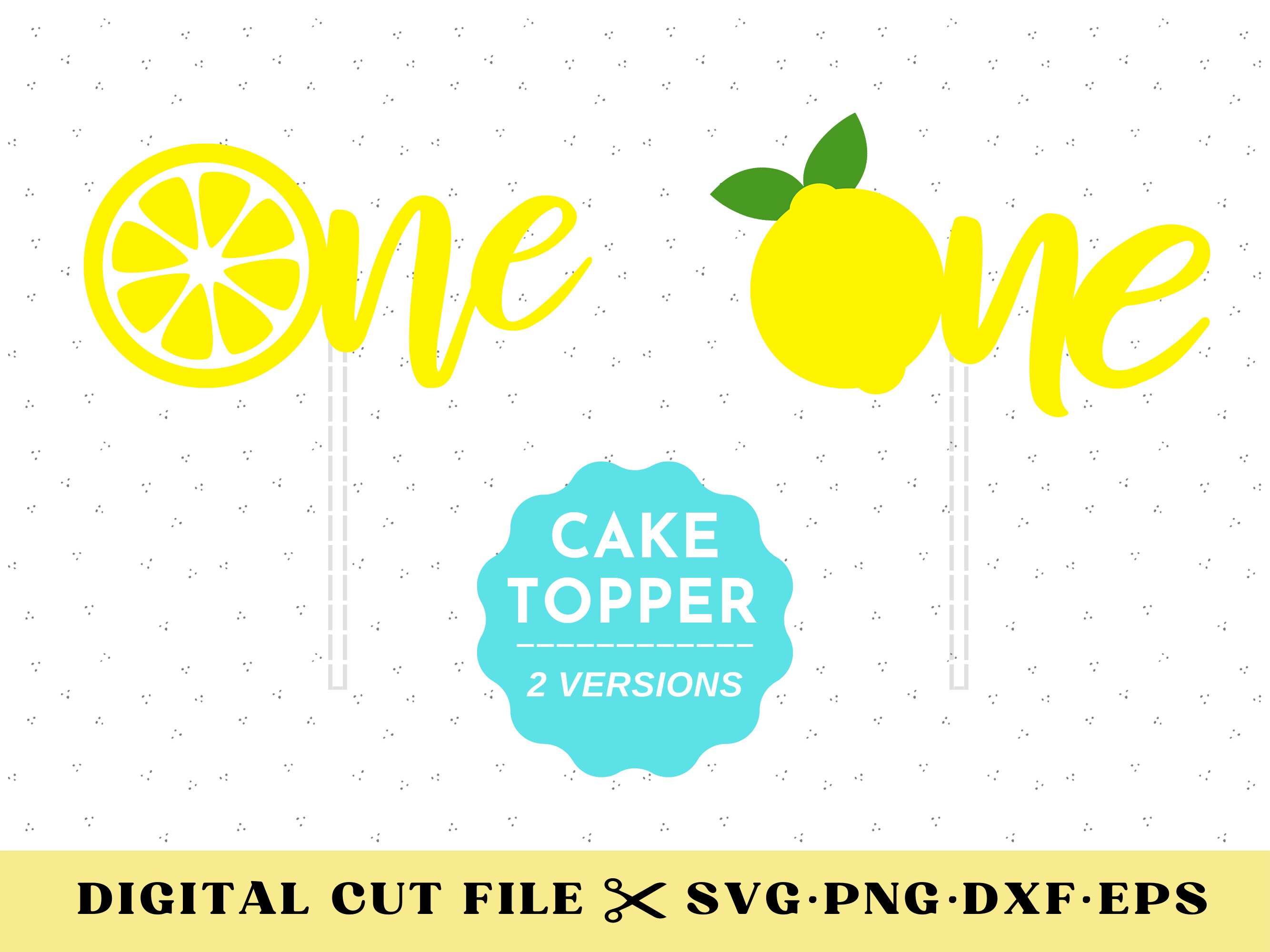 First Birthday Lemon Cake Topper Bundle, One Year Old Lemon Cake Decor ...