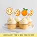 Orange Cupcake Topper Set, Tangerine Decor Supplies, Lemon Wedge ...
