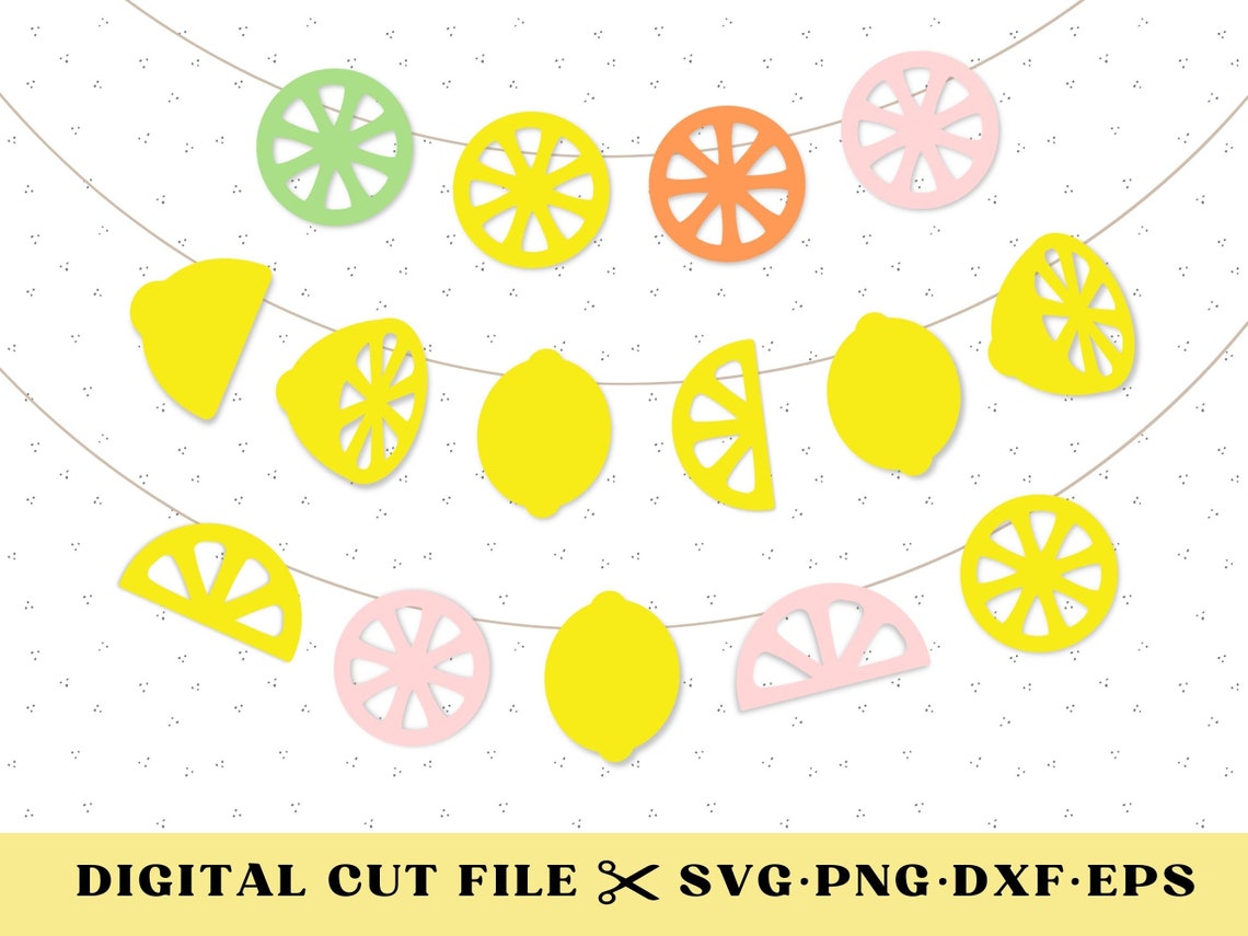 Lemon Garland Banner Party SVG Bundle Lemonade Theme Bunting - Etsy